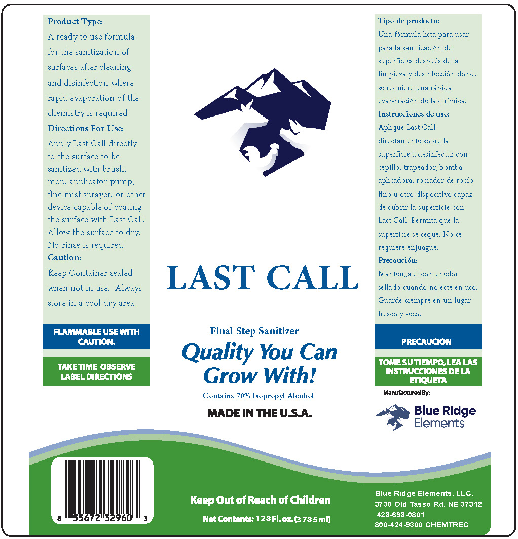 LAST CALL FINAL STEP SANITIZER- isopropyl alcohol 70% solution