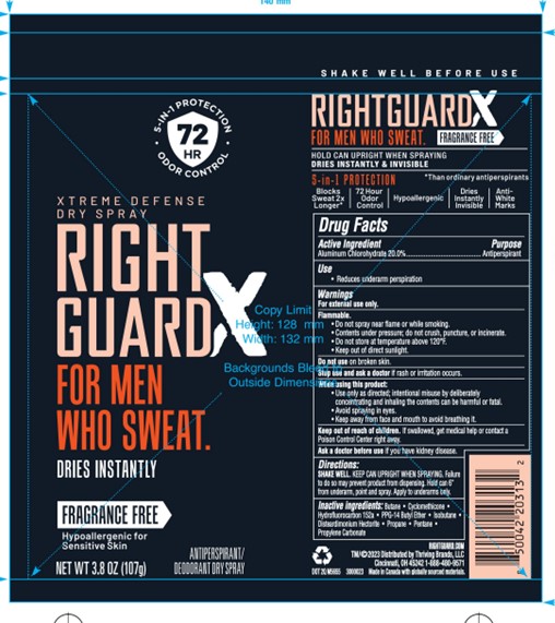 RIGHT GUARD X ANTIPERSPIRANT AND DEODORANT DRYSPRAY FRAGRANCE FREE ...