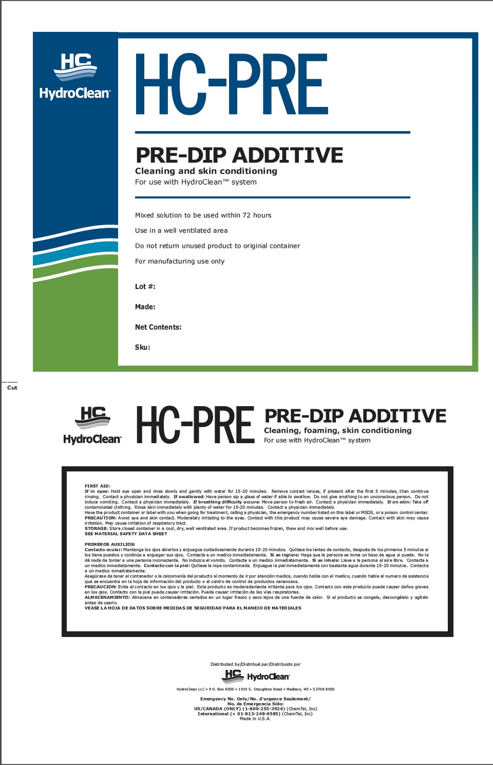 HC-PRE- pre-dip additive liquid