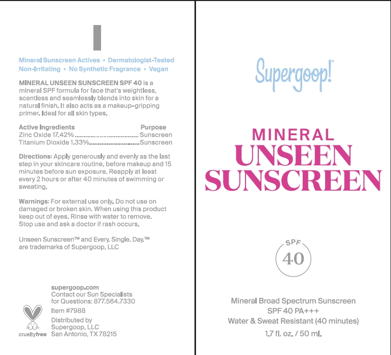 MINERAL UNSEEN SUNSCREEN SPF 40- titanium dioxide, zinc oxide lotion