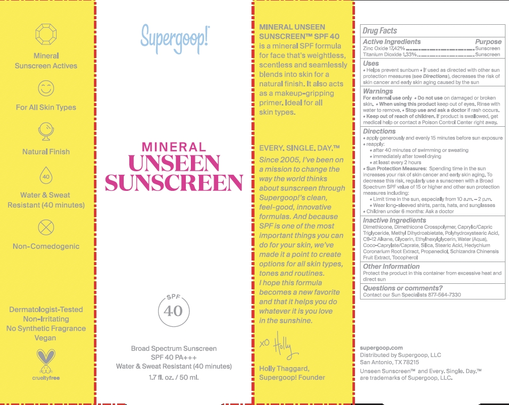 MINERAL UNSEEN SUNSCREEN SPF 40- titanium dioxide, zinc oxide lotion