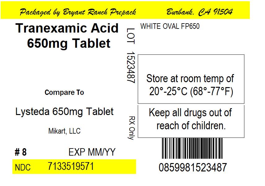 Tranexamic Acid by Bryant Ranch Prepack TRANEXAMIC ACID tablet