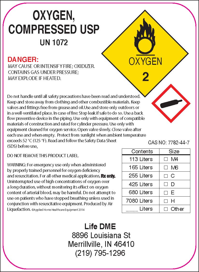Oxygen by Life DME, LLC OXYGEN gas