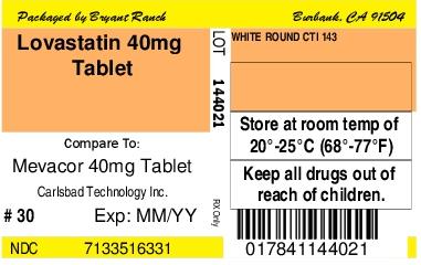Lovastatin by Bryant Ranch Prepack LOVASTATIN tablet
