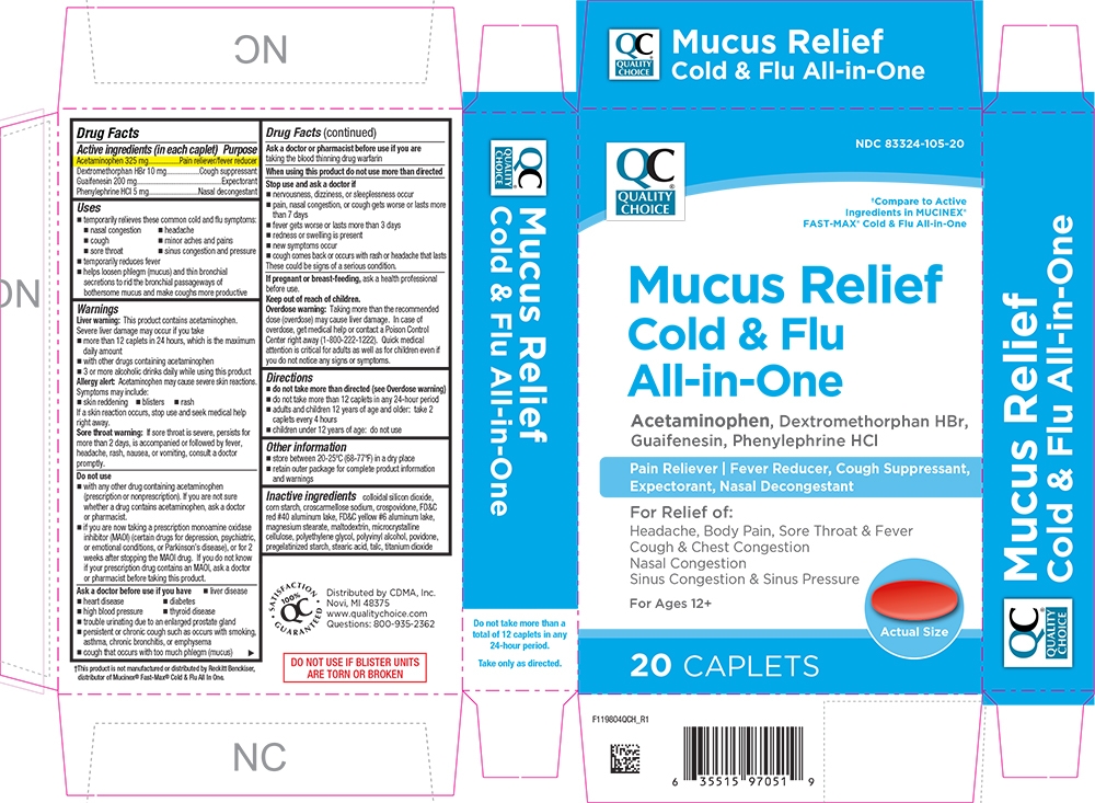 MUCUS RELIEF COLD AND FLU ALL IN ONE- acetaminophen, dextromethorphan ...
