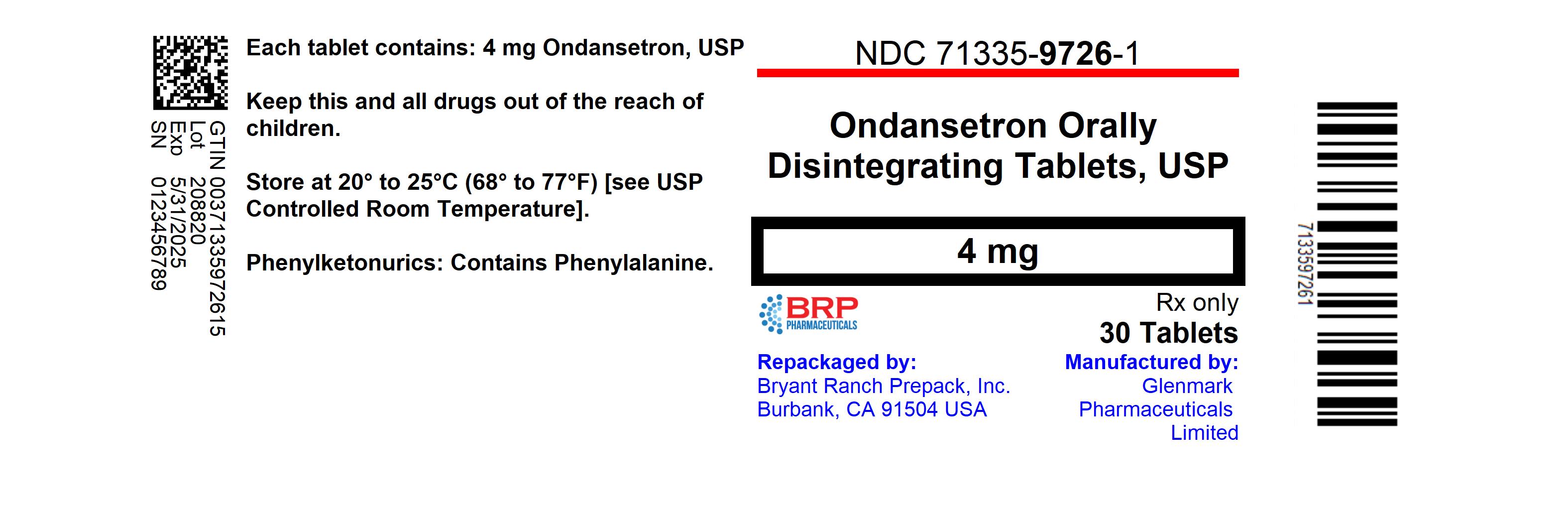 ONDANSETRON tablet, orally disintegrating