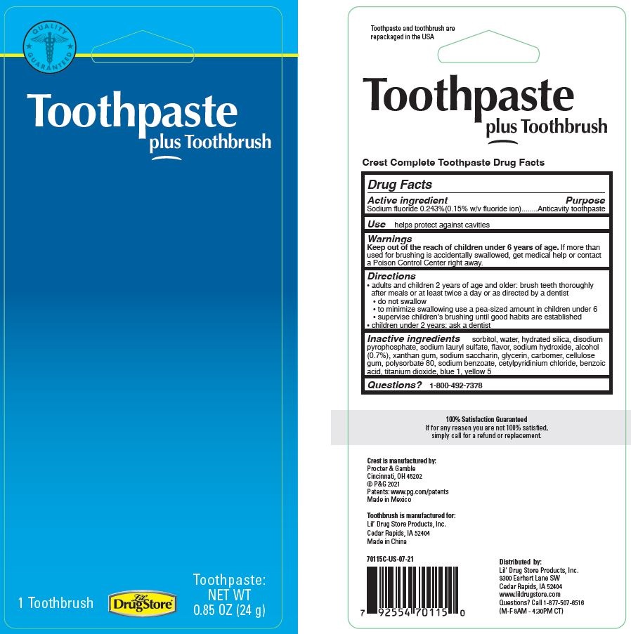 TOOTHPASTE, PLUS TOOTHBRUSH- sodium fluoride paste, dentifrice and ...