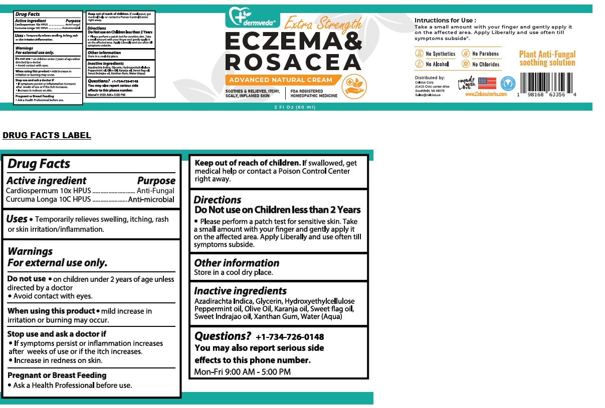 DERMVEDA ECZEMA AND ROSACEA ADVANCED NATURAL- cardiospermum, curcuma ...