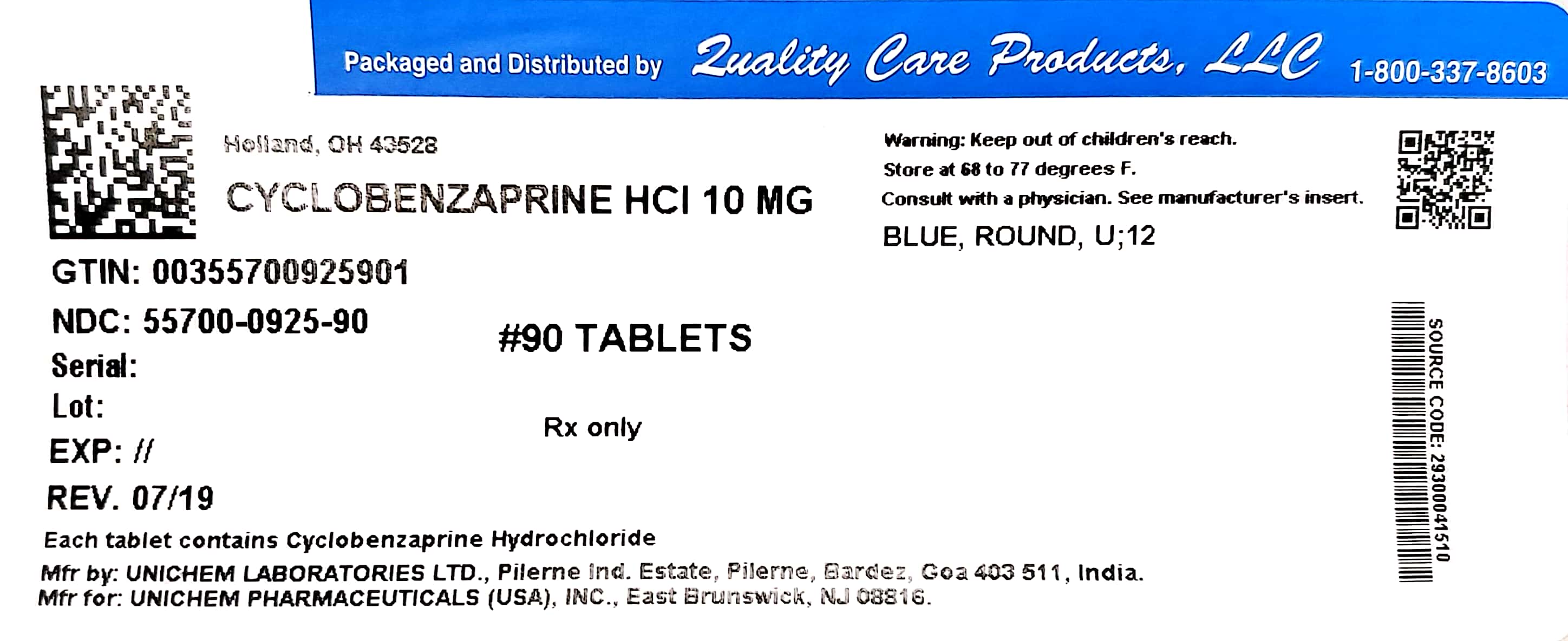 CYCLOBENZAPRINE HYDROCHLORIDE tablet, film coated