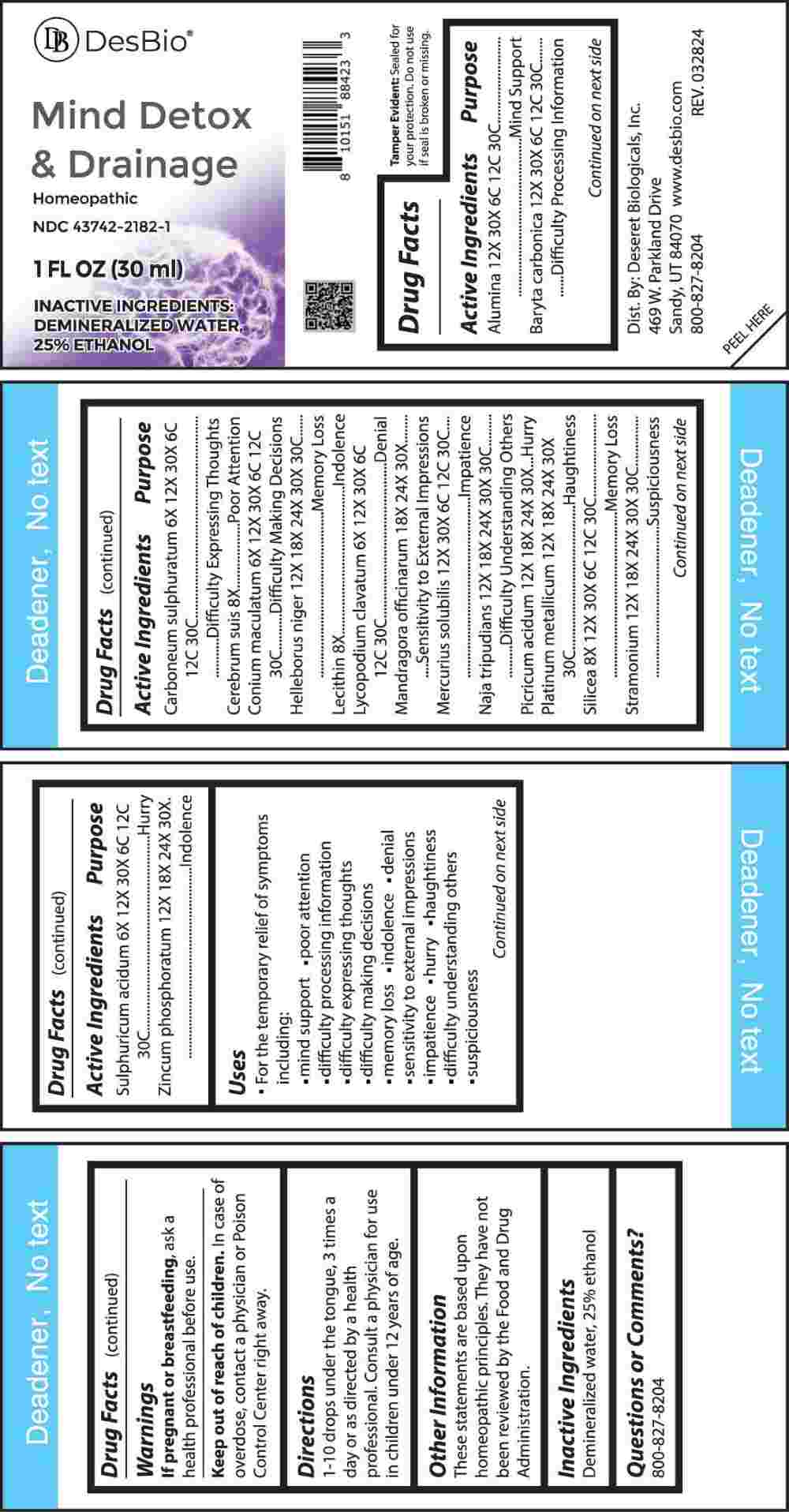 MIND DETOX AND DRAINAGE- alumina, baryta carbonica, carboneum sulphuratum, cerebrum suis, conium ...