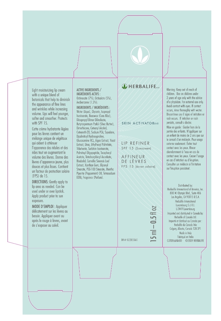 SKIN ACTIVATOR LIP REFINER SPF 15- octinoxate, octisalate and ...