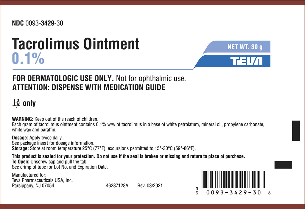 Tacrolimus by Teva Pharmaceuticals USA, Inc. TACROLIMUS ointment
