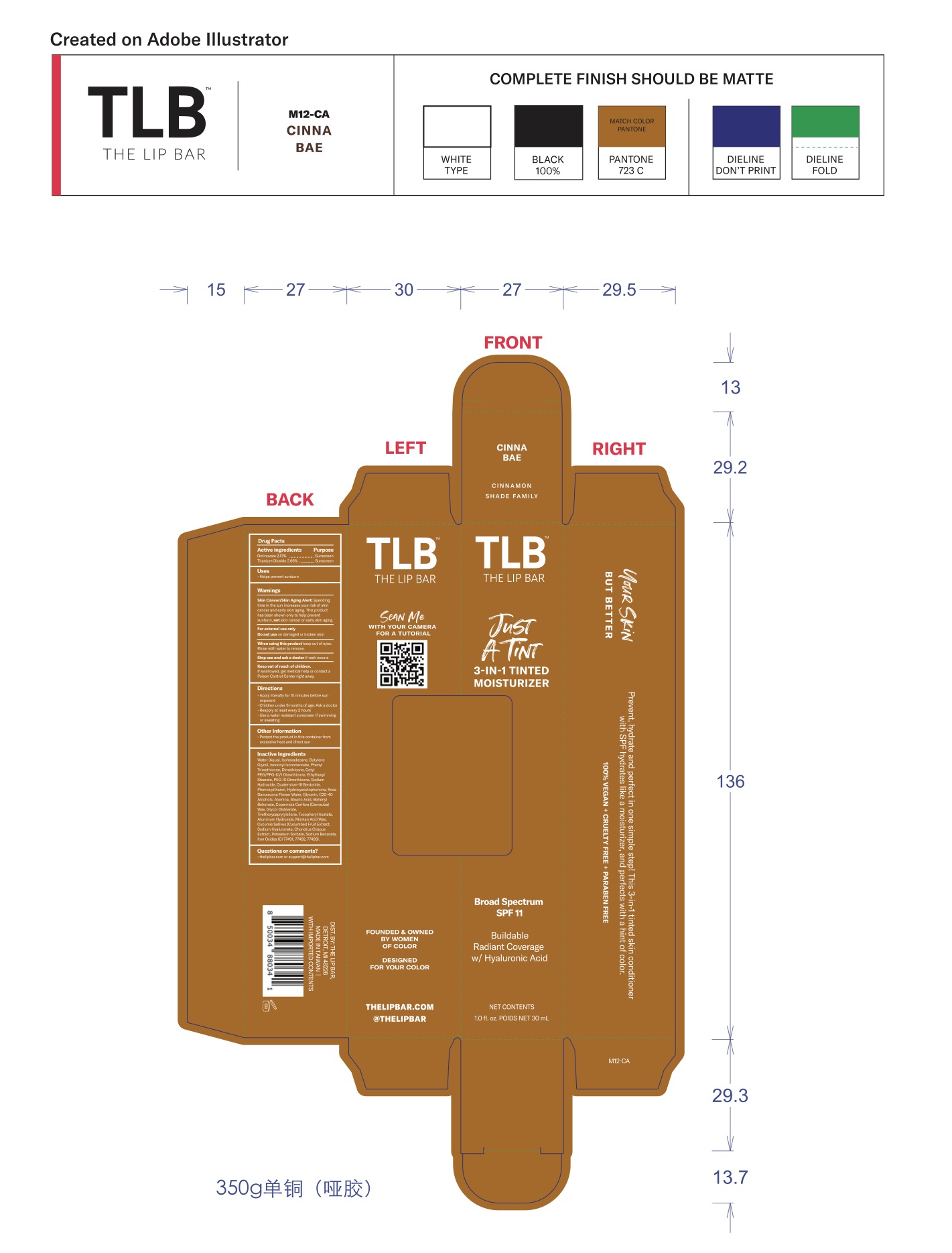 JUST A TINT 3-IN-1 TINTED SKIN CONDITIONER- octinoxate, titanium ...