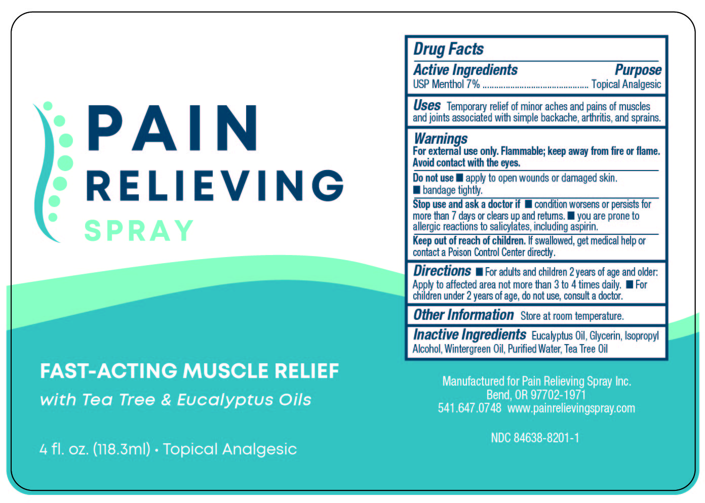 PAIN RELIEF- menthol aerosol, spray