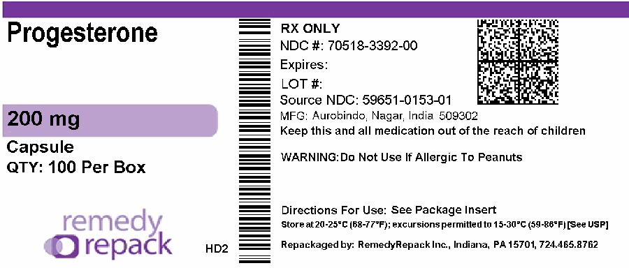 Progesterone Capsules 100 mg and 200 mg Rx only