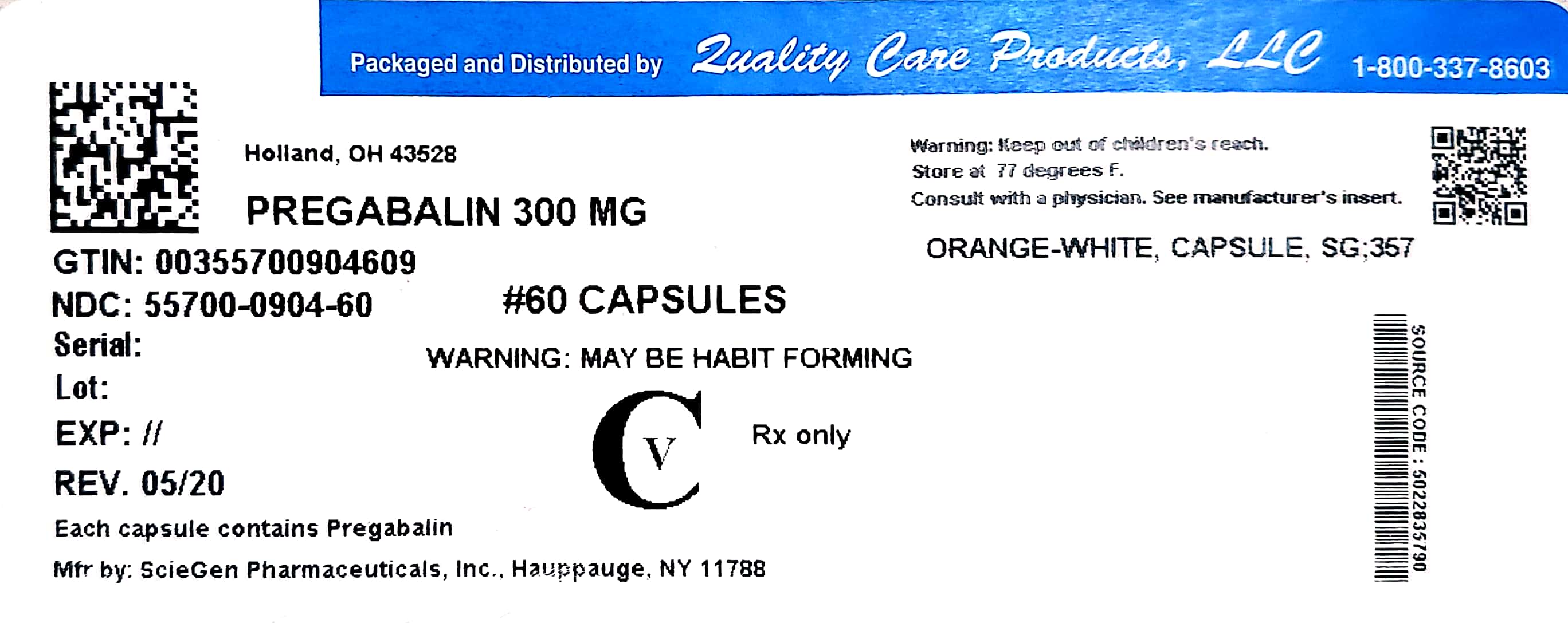 Pregabalin by Quality Care Products, LLC PREGABALIN capsule