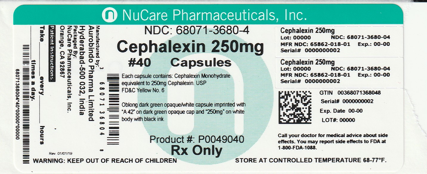Cephalexin by NuCare Pharmaceuticals, Inc. CEPHALEXIN capsule
