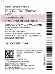 TYPHIM VI- salmonella typhi ty2 vi polysaccharide antigen injection ...