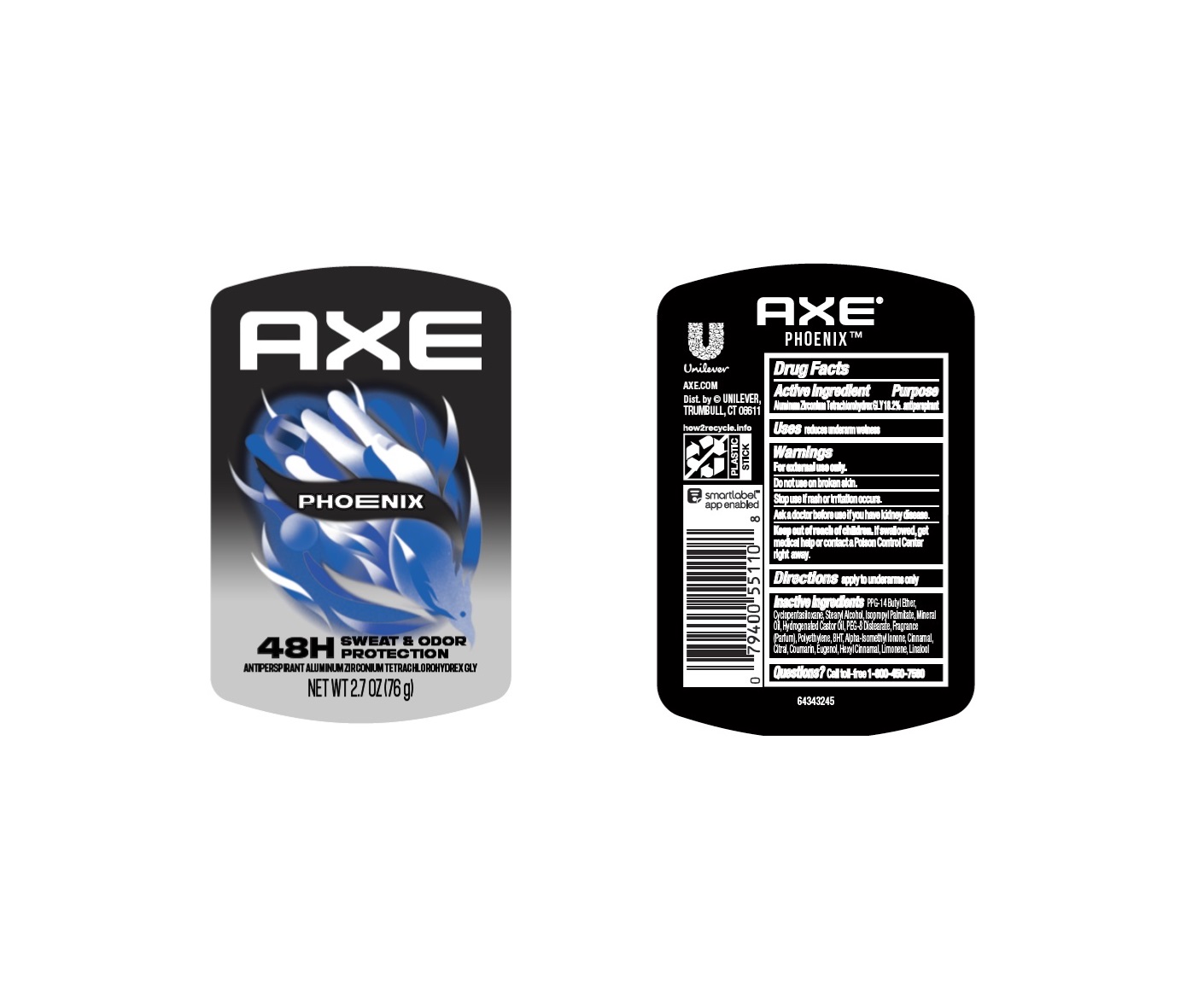 AXE- axe phoenix 48h sweat and odor protection antiperspirant stick