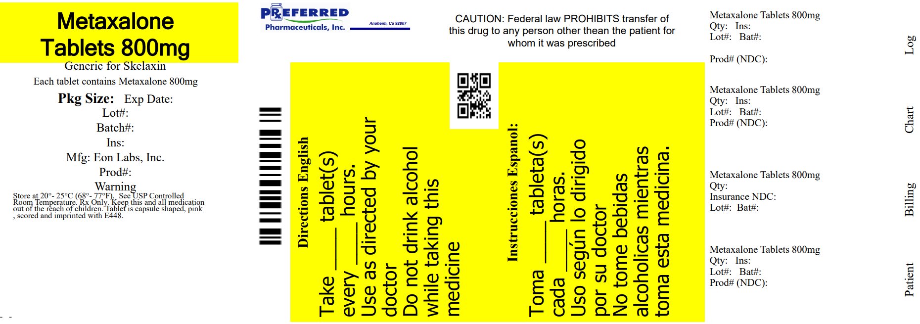 Metaxalone Tablets, USP