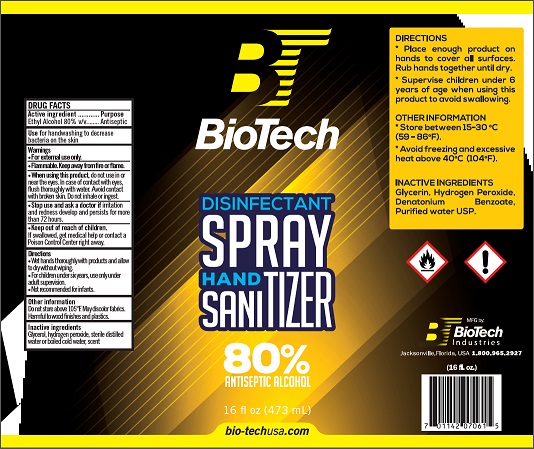 BIOTECH DISINFECTANT HAND SANITIZER- alcohol liquid
