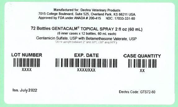 GENTACALM- gentamicin sulfate spray, metered