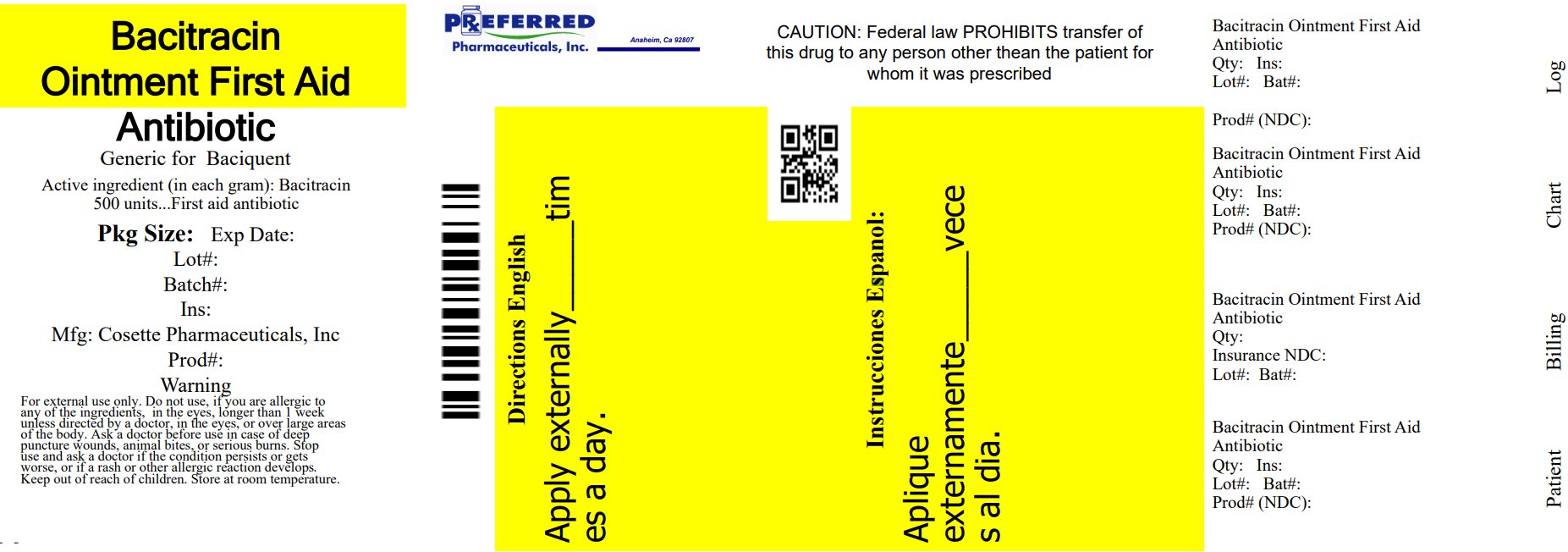 Bacitracin by Preferred Pharmaceuticals Inc. BACITRACIN ointment