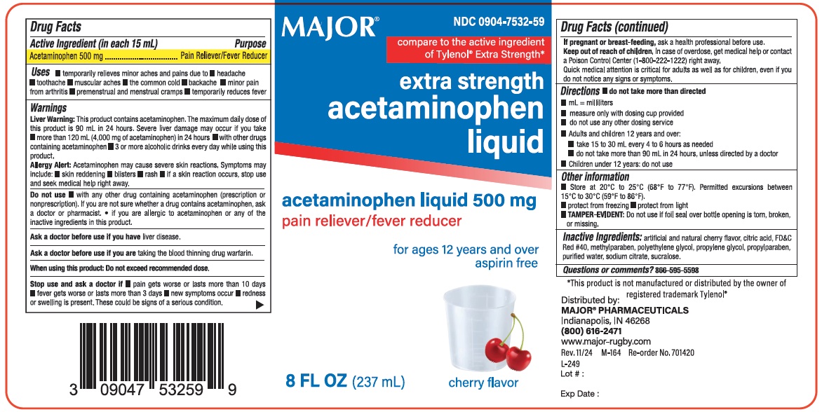 MAJOR EXTRA STRENGTH ACETAMINOPHEN LIQUID- acetaminophen liquid