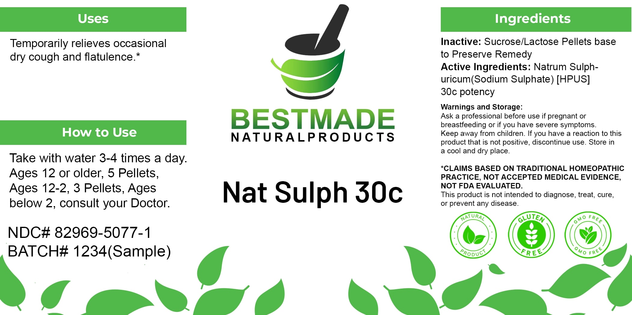BESTMADE NATURAL PRODUCTS NAT SULPH- natrum sulphuricum tablet, soluble
