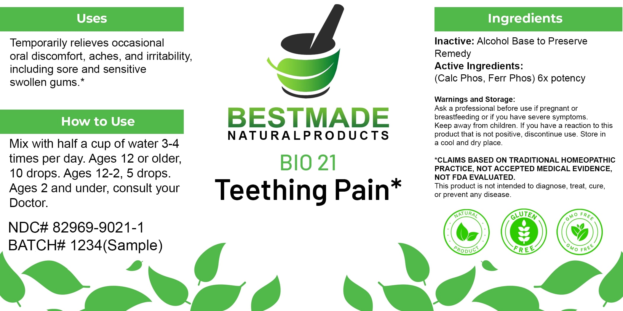 BESTMADE NATURAL PRODUCTS BIO21- calc phos, ferr phos liquid