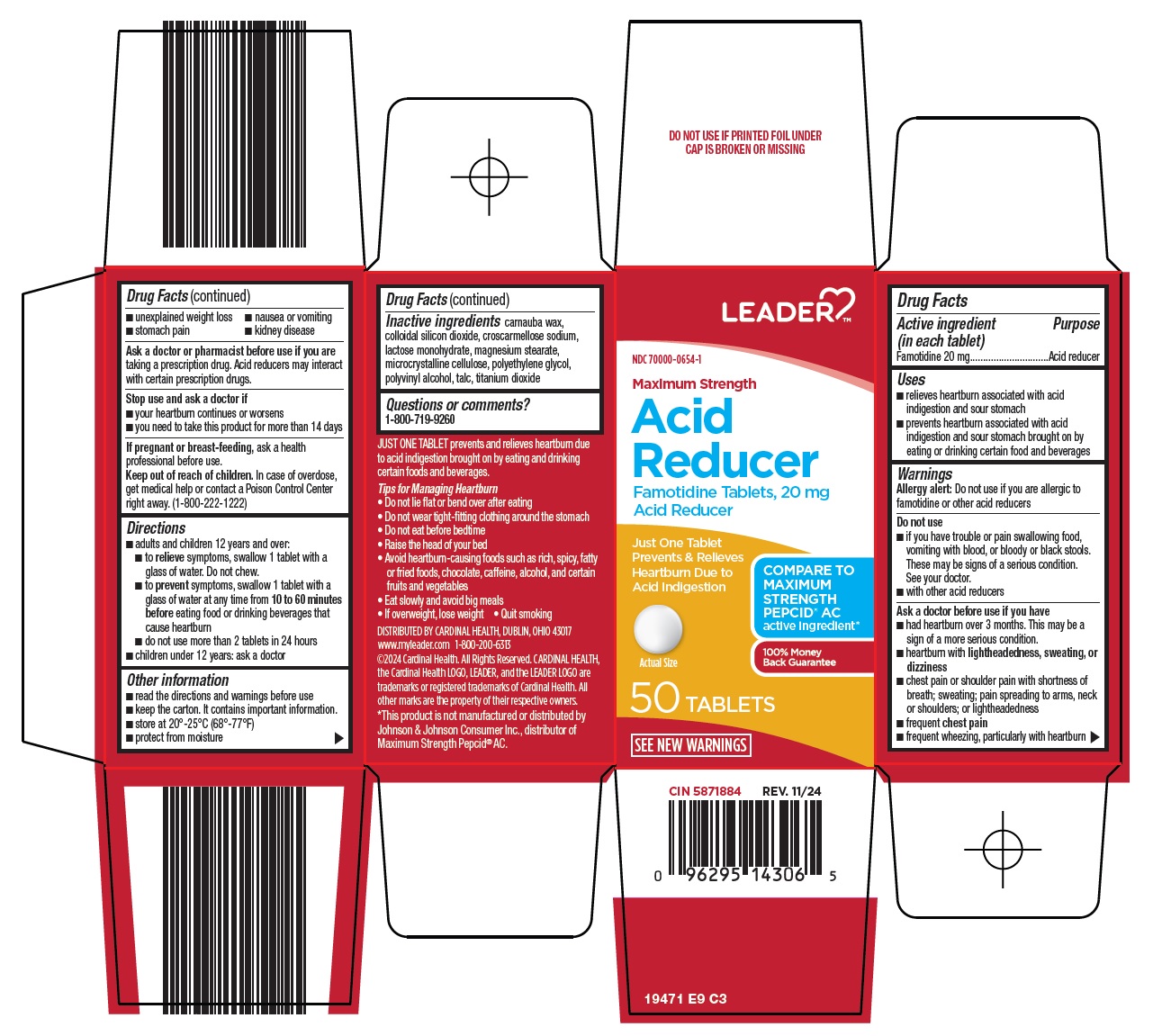 LEADER ACID REDUCER- famotidine tablet, film coated
