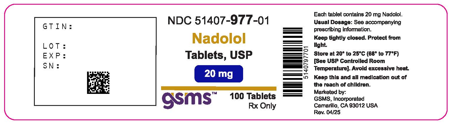 Nadolol by Golden State Medical Supply, Inc. NADOLOL tablet