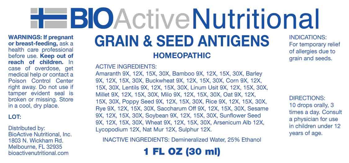GRAIN AND SEED ANTIGENS- amaranth, bamboo, barley, buckwheat, corn ...