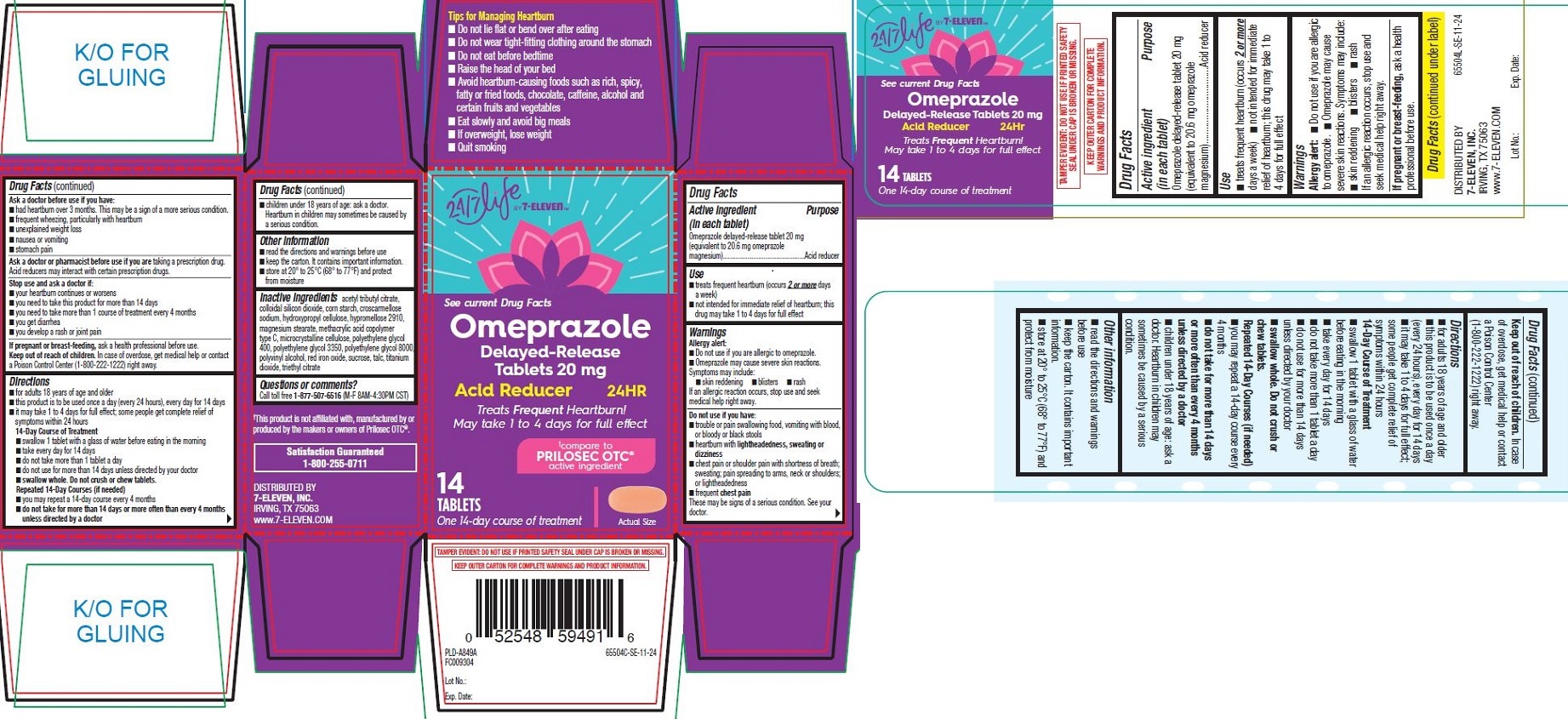 OMEPRAZOLE, 24/7 LIFE BY 7-ELEVEN- omeprazole tablet, delayed release ...