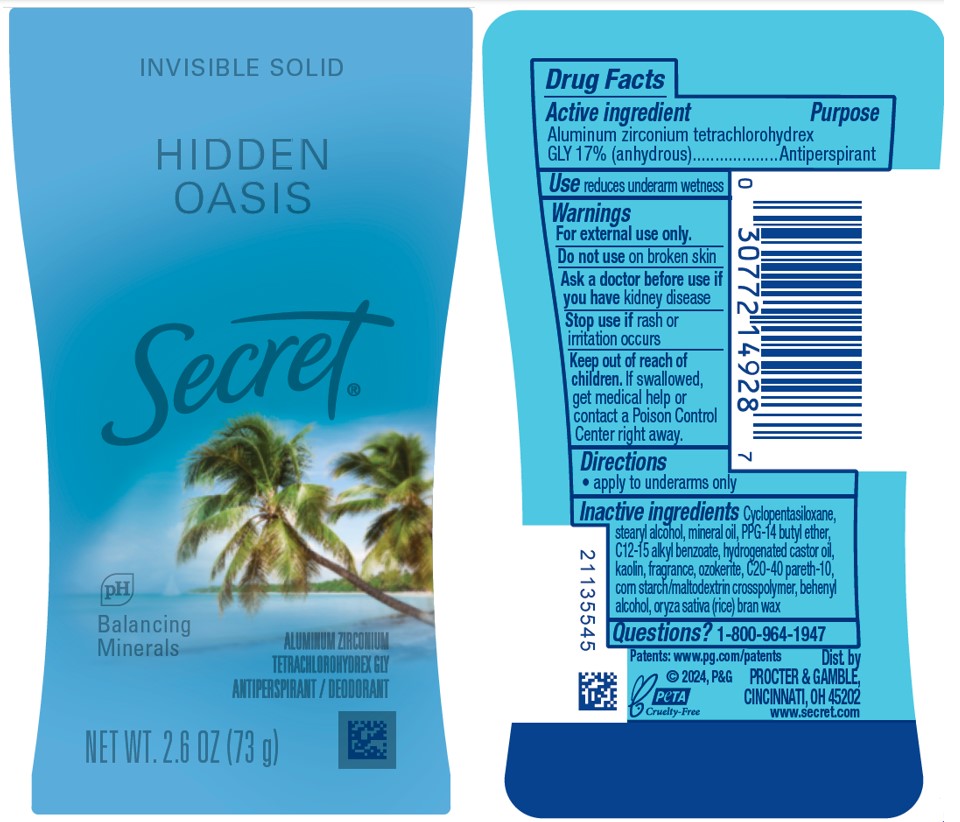 SECRET HIDDEN OASIS INVISIBLE ANTIPERSPIRANT/DEODORANT- aluminum ...