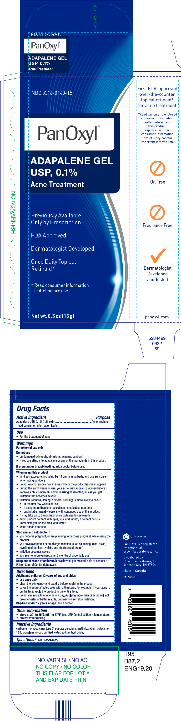 PanOxyl by CROWN LABORATORIES PANOXYL- adapalene gel