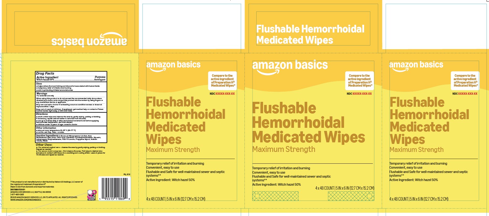 FLUSHABLE HEMORRHOIDAL MEDICATED WIPES MAXIMUM STRENGTH- witch hazel cloth