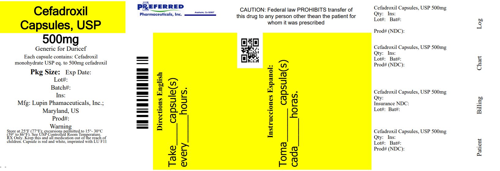 Cefadroxil by Preferred Pharmaceuticals, Inc. CEFADROXIL capsule