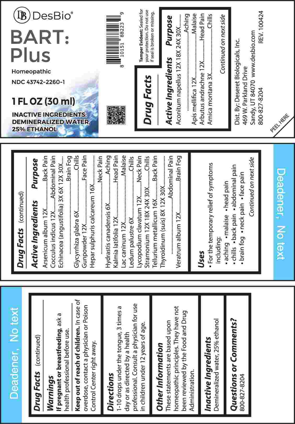 BART PLUS (aconitum napellus, apis mellifica, arbutus andrachne, arnica montana, arsenicum album ...