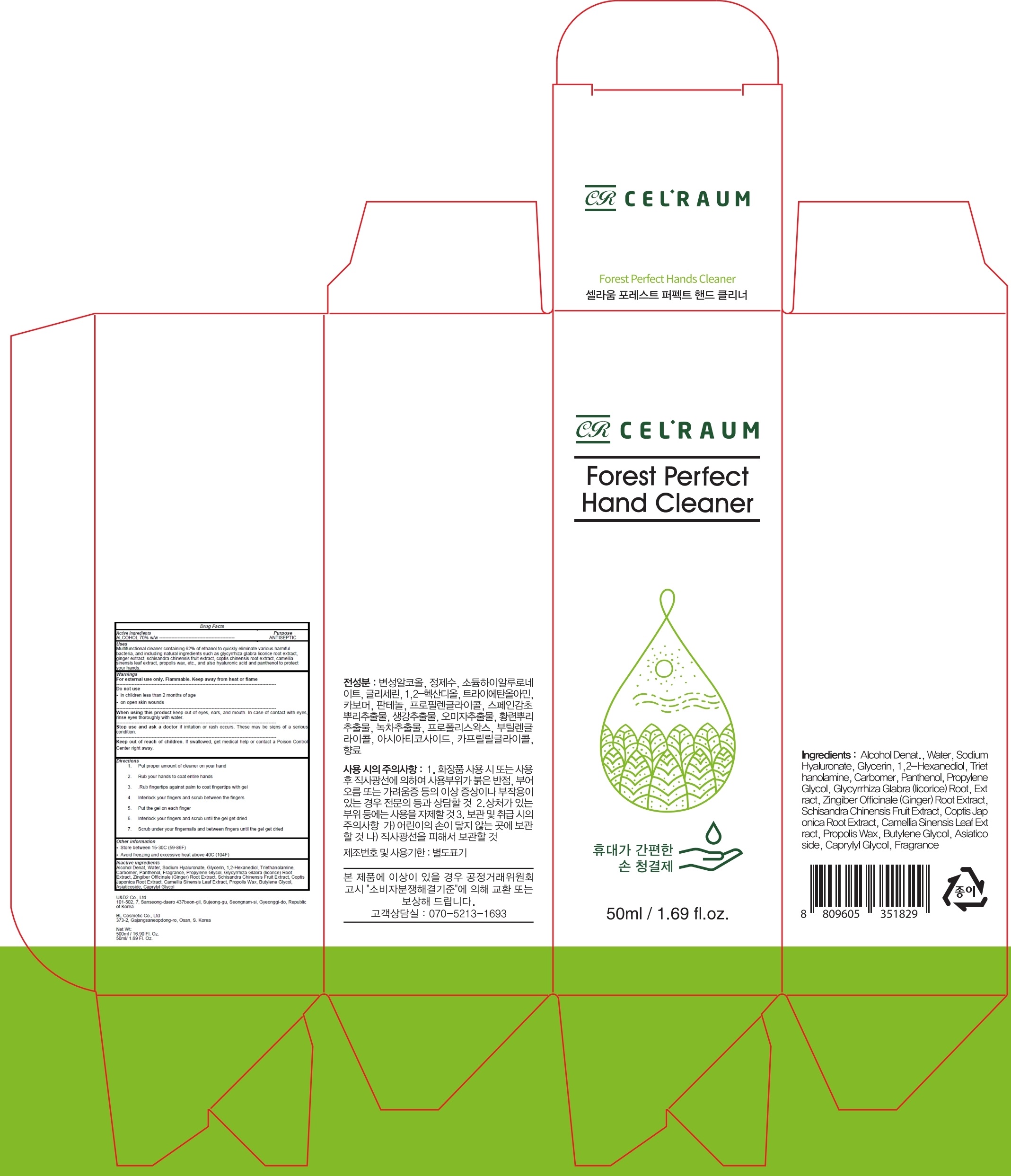 CELRAUM FOREST PERFECT HAND CLEANER- alcohol gel