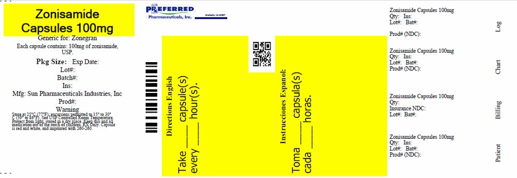 Zonisamide by Preferred Pharmaceuticals, Inc. ZONISAMIDE capsule