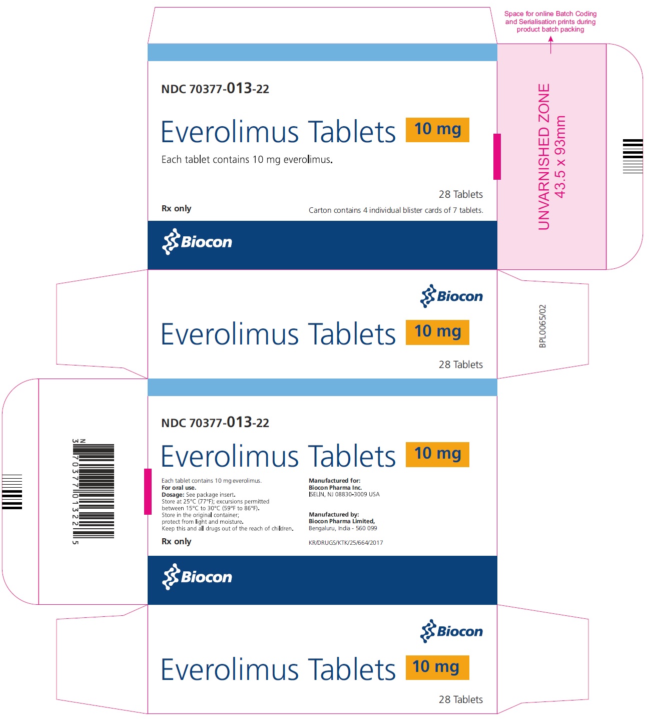 EVEROLIMUS by Biocon Pharma Inc. / Biocon Pharma Limited / Biocon ...