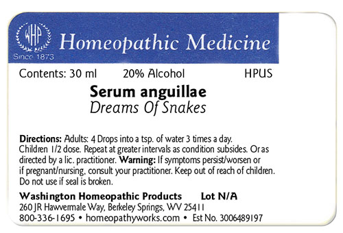 SERUM ANGUILLAE- anguilla rostrata blood serum liquid
