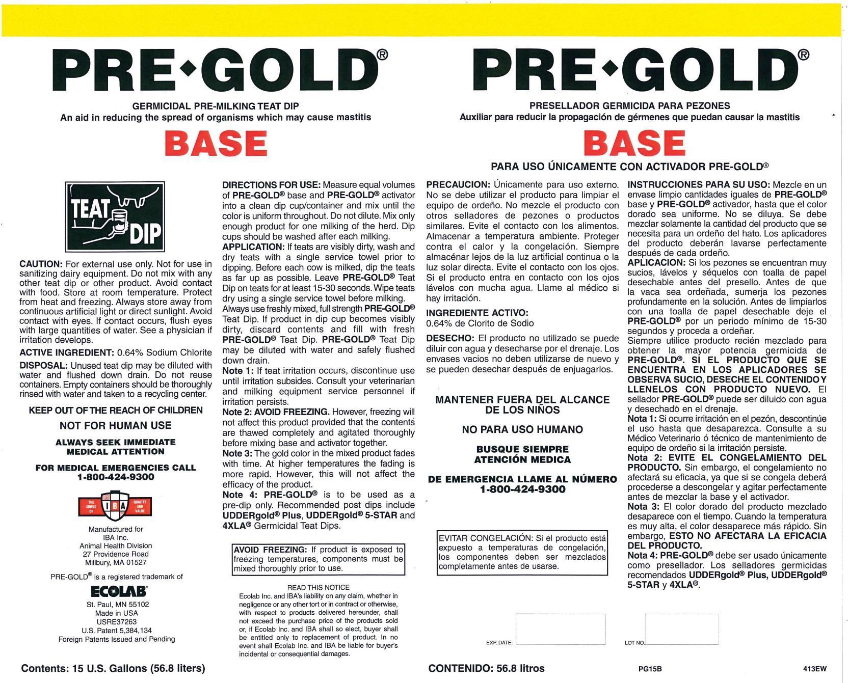 PRE-GOLD BASE- sodium chlorite liquid