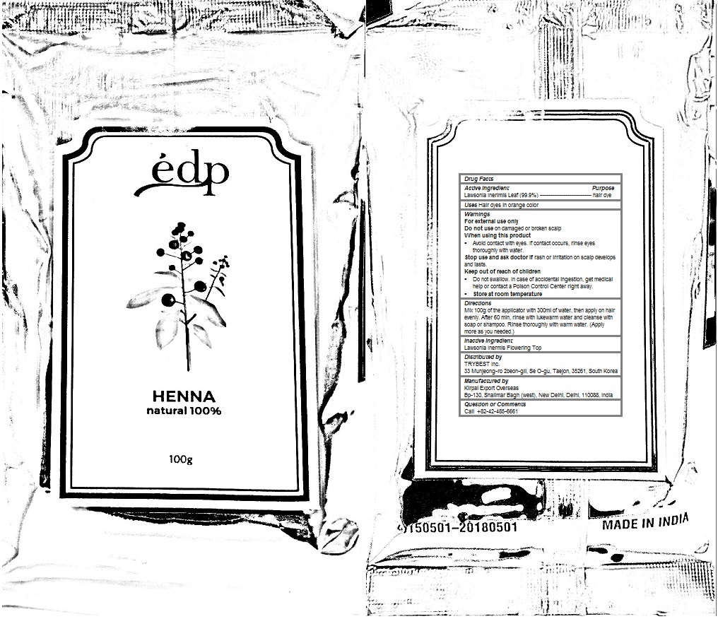 EDP HENNA- lawsonia inermis leaf powder