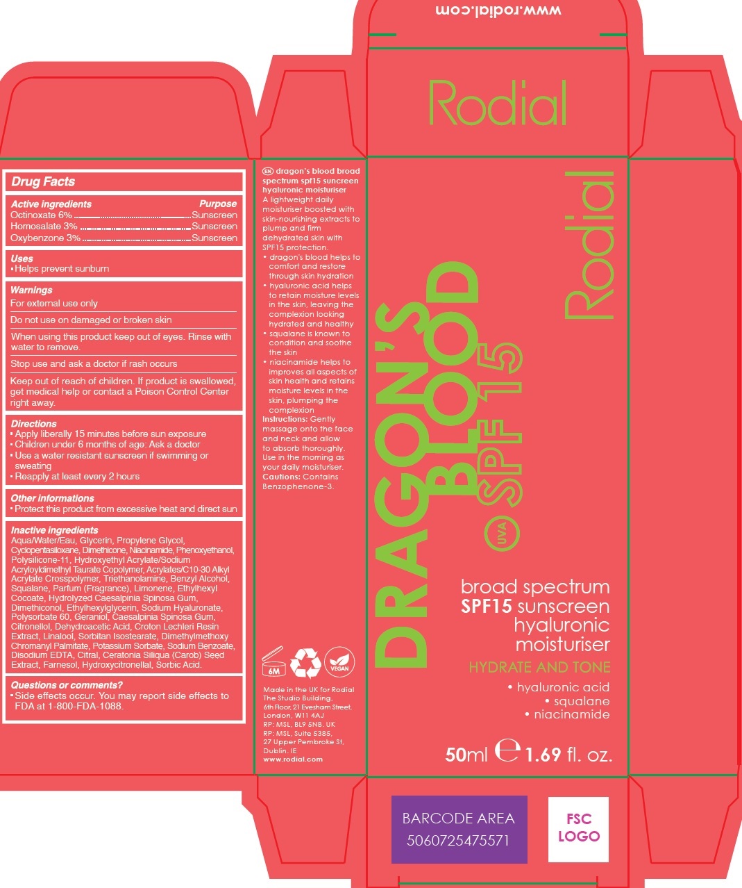 DRAGONS BLOOD SPF15- octinoxate, homosalate, oxybenzone cream