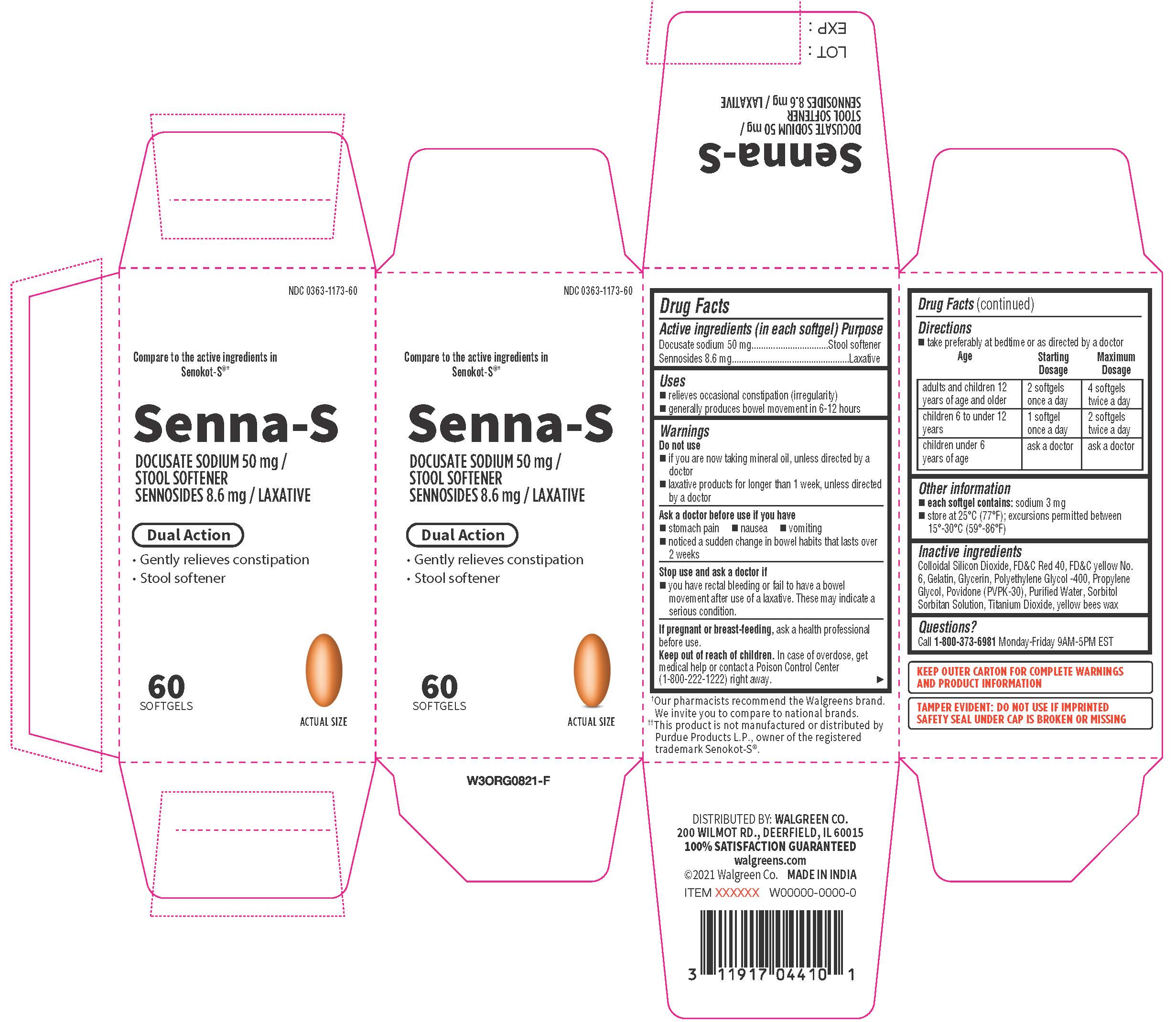 SENNA S- docusate sodium, sennosides capsule, liquid filled