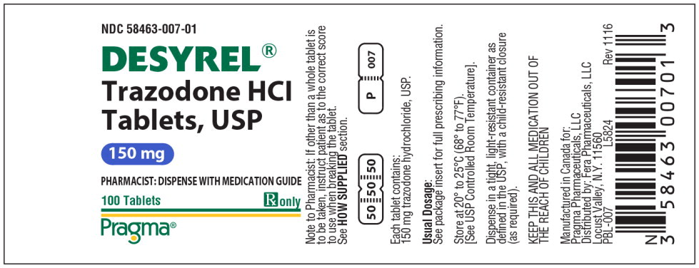 DESYREL- trazodone hydrochloride tablet