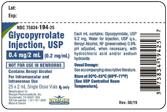 GLYCOPYRROLATE injection