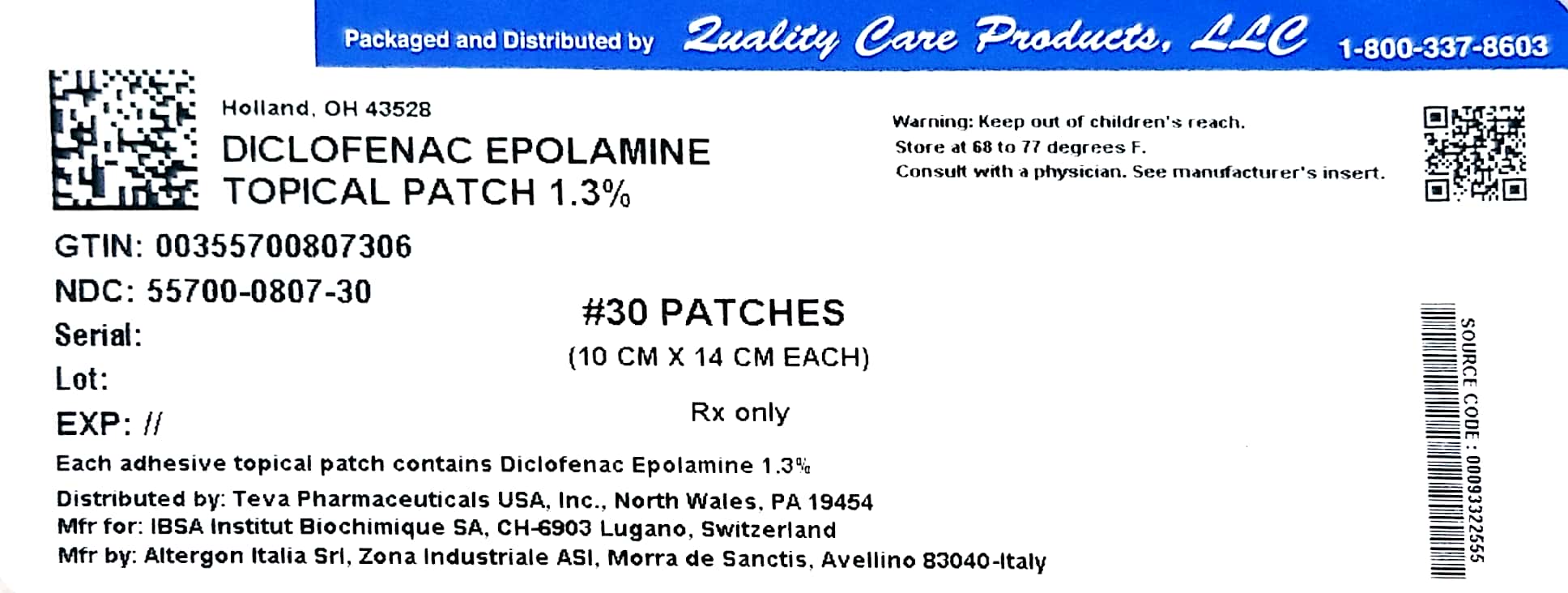 DICLOFENAC EPOLAMINE patch